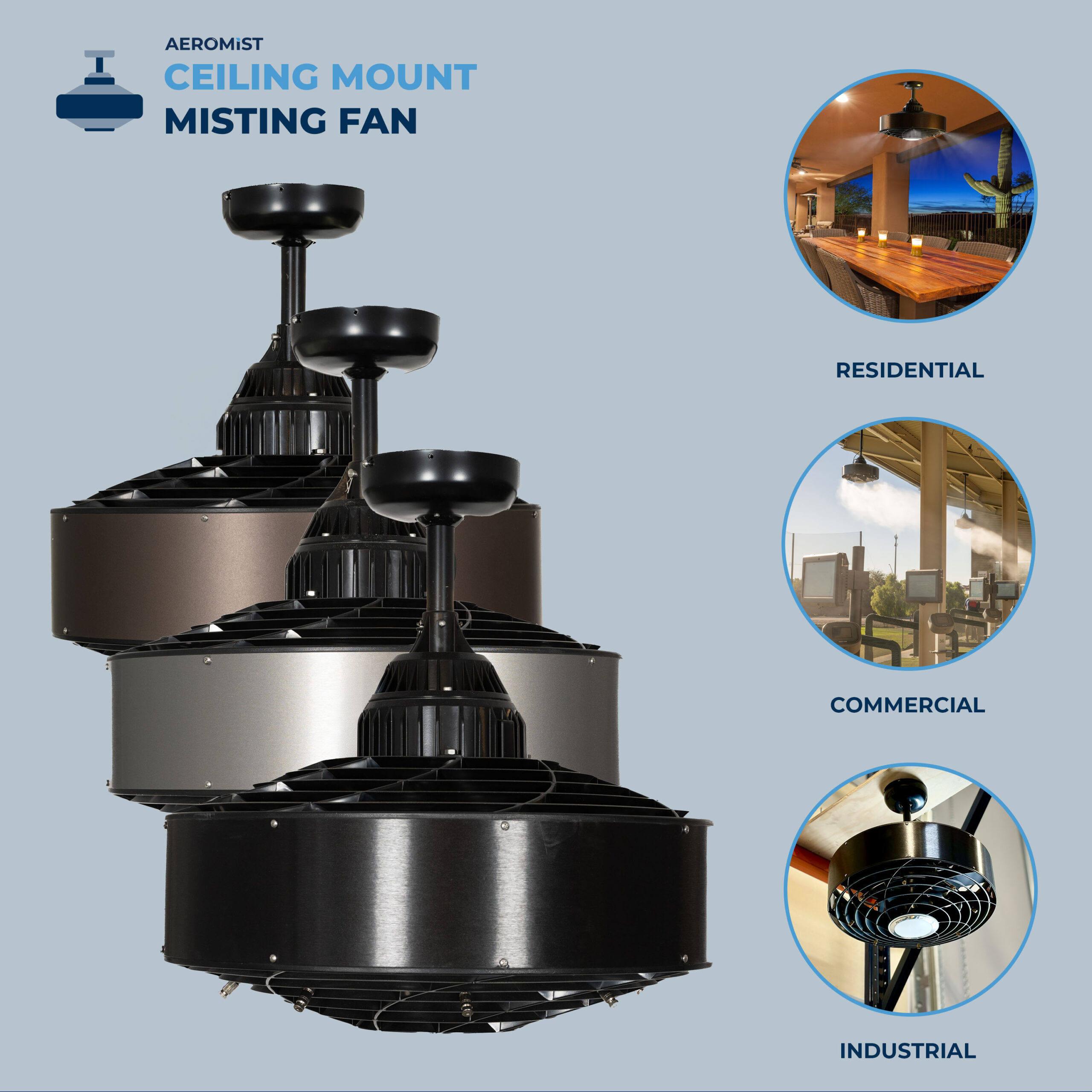 Ceiling Mount Outdoor Misting Fans | AeroMist